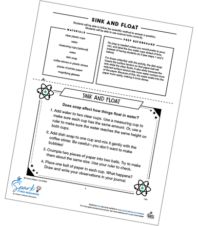 In a Flash: Sink and Float Science Free Activity | Carson Dellosa