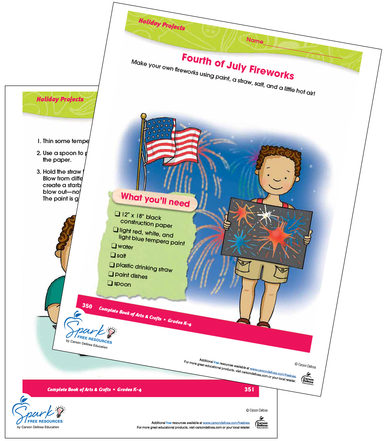Fourth of July Fireworks Free Craft | Carson Dellosa