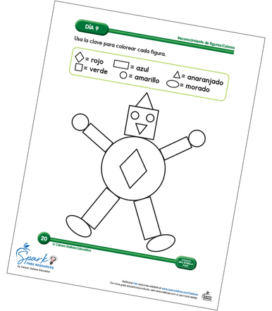 Summer Bridge Activities Spanish Grade PK-K Coloring Shapes Free Sample ...