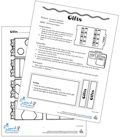 Gifts: Christmas, Hanukkah, Kwanzaa Patterning Free Activity| Carson ...