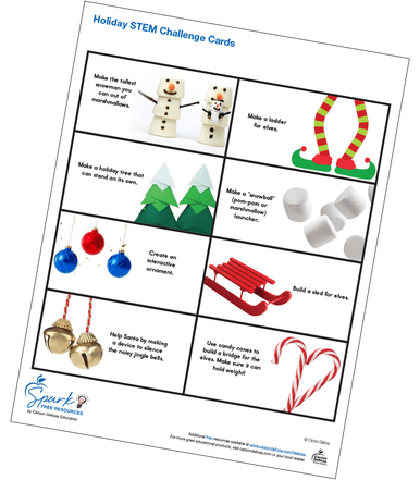Holiday STEM Challenge Cards Free Activity | Carson Dellosa