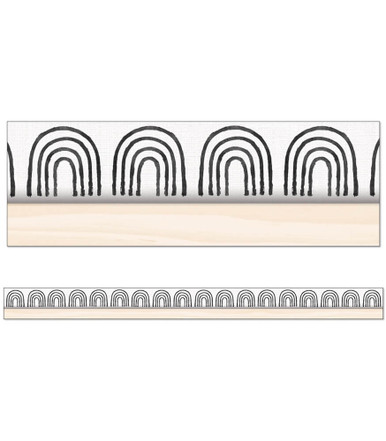 Black & White Rainbows Straight Bulletin Board Borders 36'