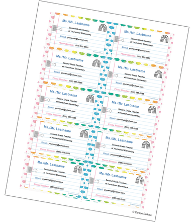 Creatively Inspired Editable Teacher Free Business Cards | Carson Dellosa