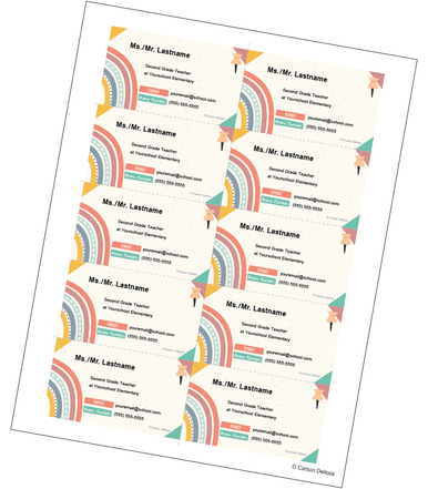 We Belong Editable Teacher Free Business Cards | Carson Dellosa