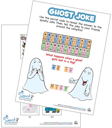 Ghost Joke Hallowen Secret Code Free Printable | Carson Dellosa