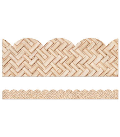 Woven Bamboo Scalloped Bulletin Board Borders 39'