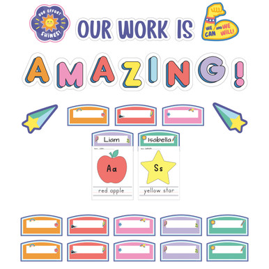 We Stick Together Our Work Is Amazing Pre-punched Bulletin Board Set