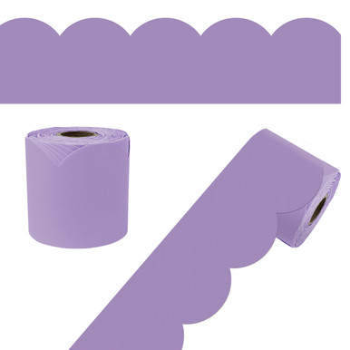65' Lilac Rolled Scalloped Bulletin Board Borders