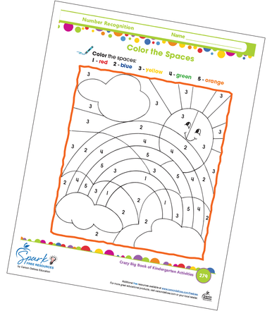 Sun and Rainbow Color By Number Free Printable | Carson Dellosa
