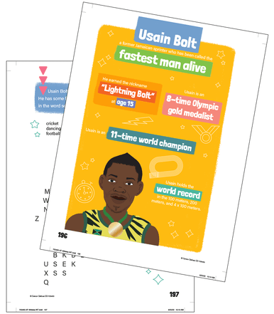 Usain Bolt - Track & Field, Amazing People: Athletes Free Printable
