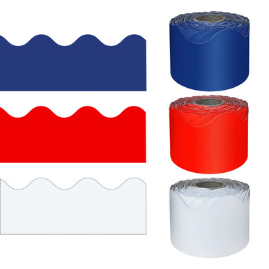 65' Patriotic 3 Pack Rolled Bulletin Board Border Set 65'