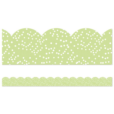 Light Green with Dots Scalloped Bulletin Board Borders