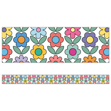 Flowers Straight Bulletin Board Borders 36'