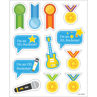 Grade PK-8 IXL Ribbons and Rockstars Shape Stickers