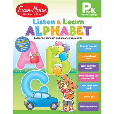 Grade PK-K Listen and Learn: Alphabet Activity Book Paperback