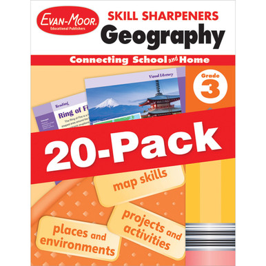 Grade 3 Skill Sharpeners: Geography, 20-Pack Workbook Bundle