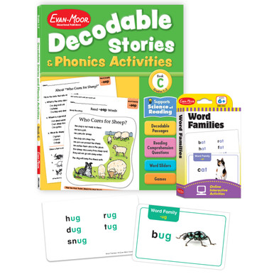 Grade K-1 Decodable Stories and Phonics Activities Level C Workbook and ...