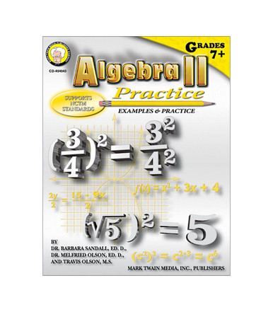 Grade 7-12 Algebra II Practice Resource Book Paperback