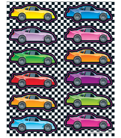 Race Cars Shape Stickers