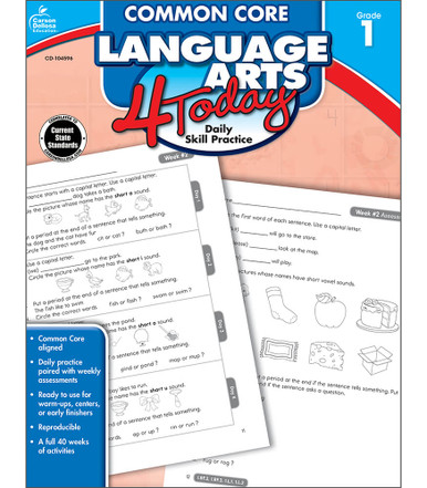 Grade 1 Common Core Language Arts 4 Today Workbook eBook