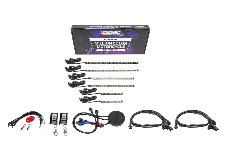 LEDGlow | Bluetooth Advanced Million Color LED Motorcycle Lighting Kit ...