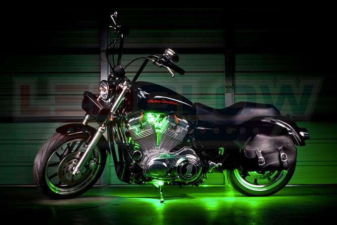 Motorcycle Pod Lights - Green
