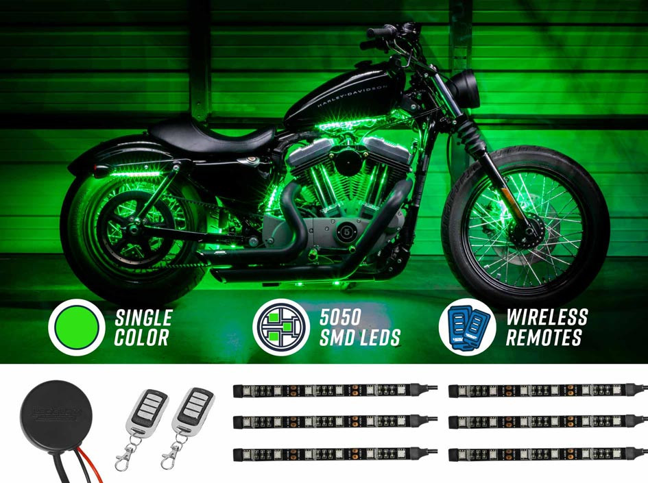 LEDGlow | Advanced Green LED Mini Motorcycle Lighting Kit
