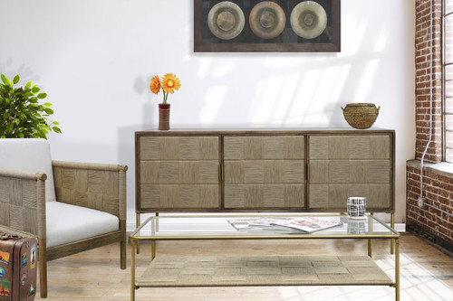 Thomastown Evon Glass Top Jute Coffee Table| Roomlane