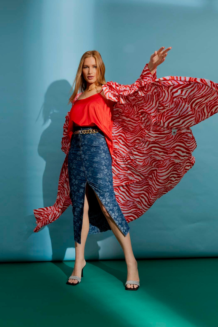 Red/Pink Ruffle Dress - Motto