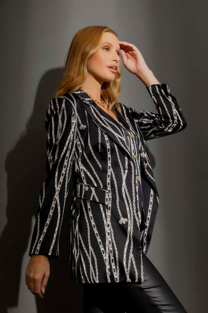 Black Chains Print Blazer | Shop Women's Stylish Blazers Online