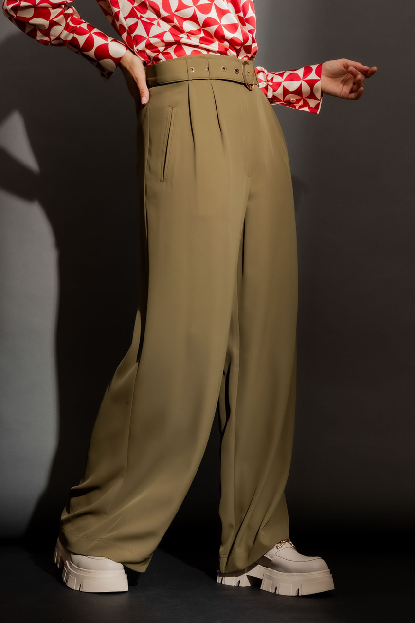 Khaki Euro Cleo Pant | Women's Wide-Leg Pants