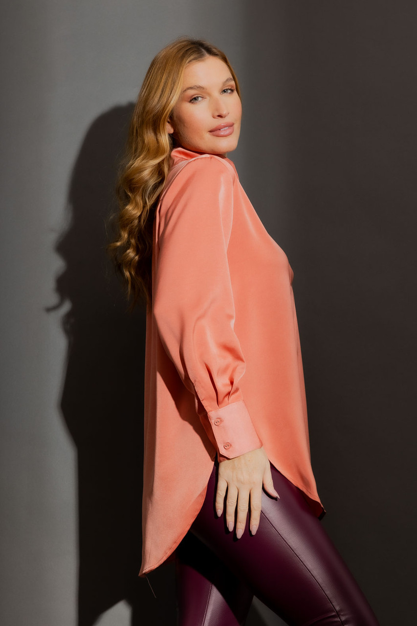Deep Peach Blogger Shirt | Women's Shirts & Blouses Online