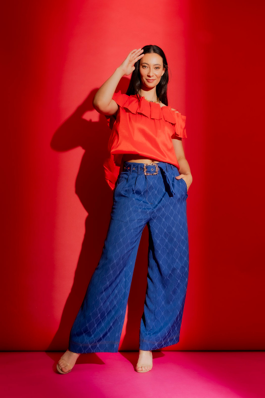 Red Off Shoulder Ruffle Top | Women's Tops