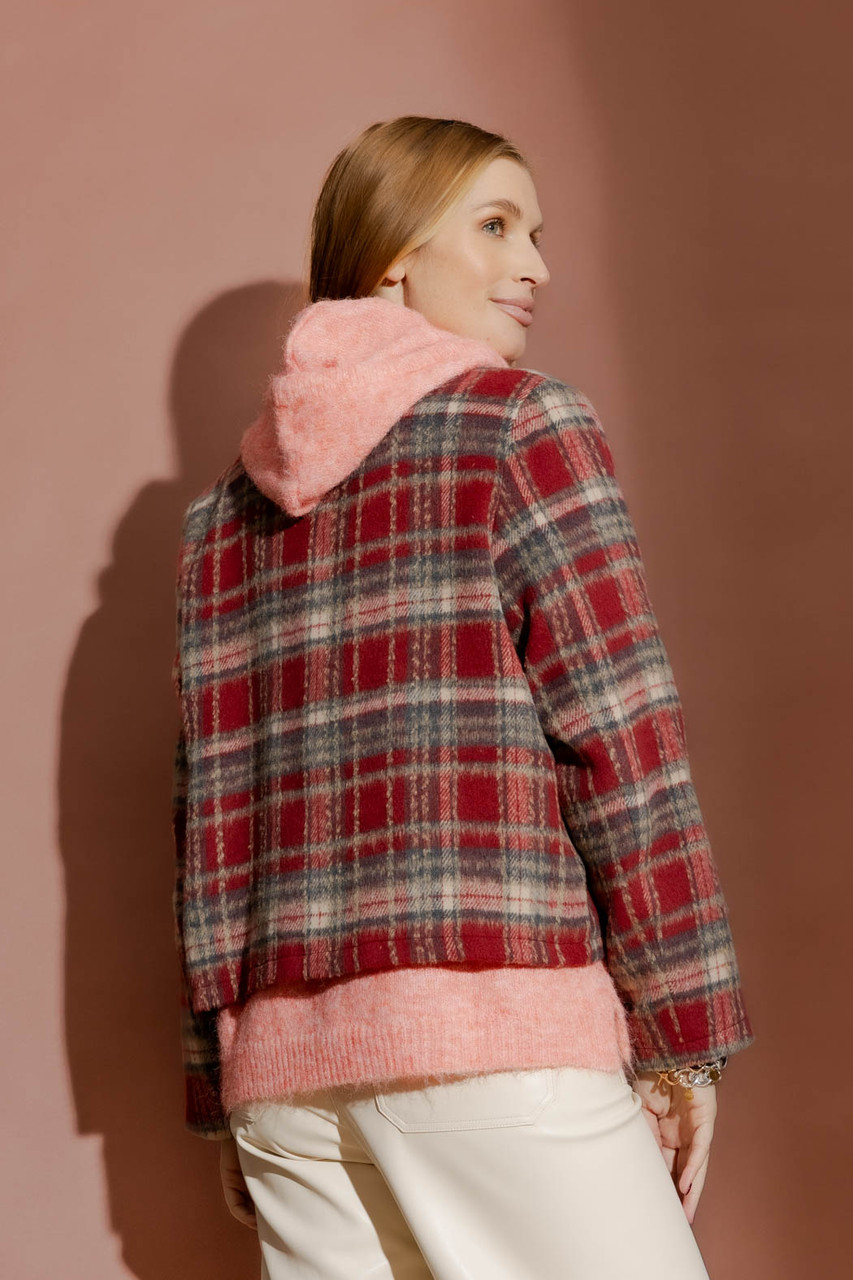 Red Check Crop Jacket | Women's Jacket