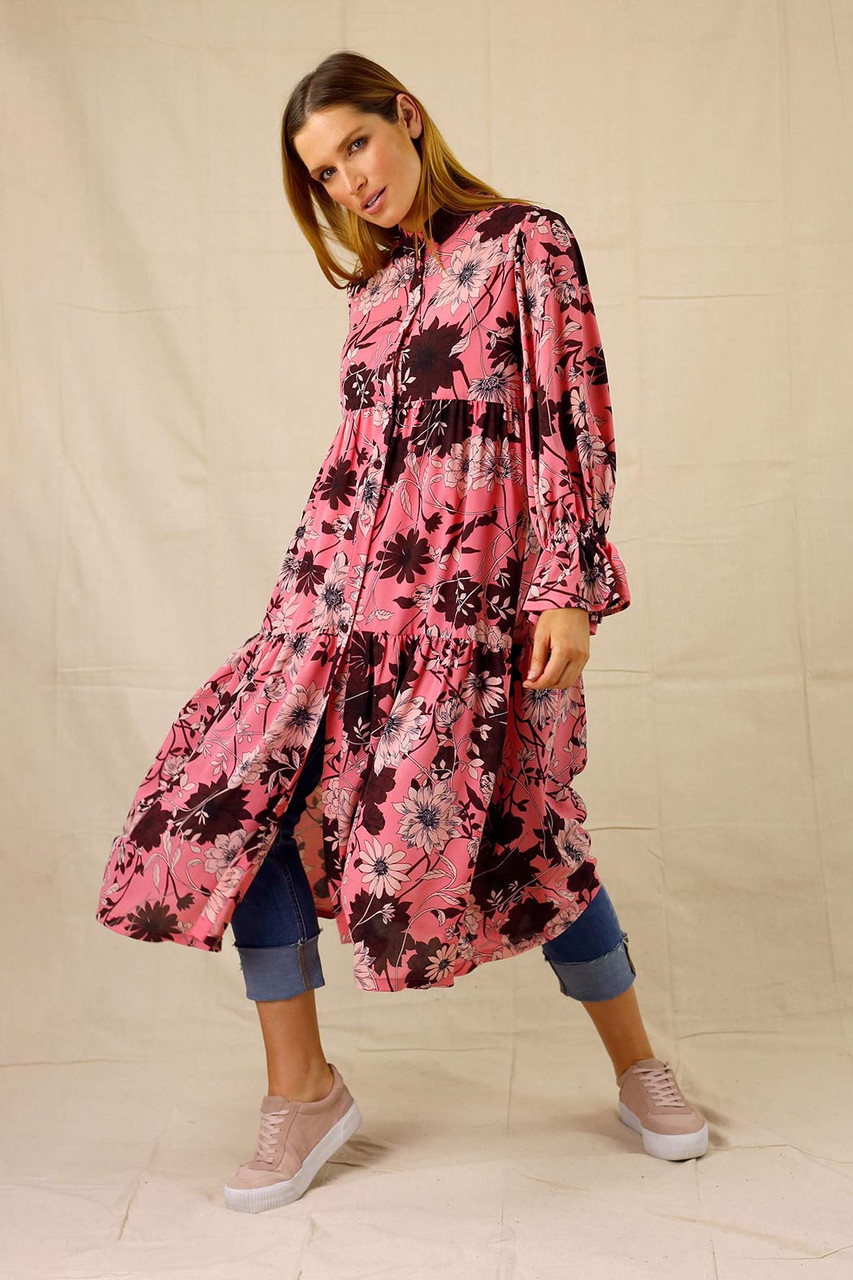 Pink Floral Nano Shirt Dress - SALE - Motto