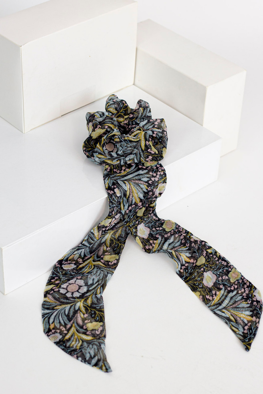 Leafy Floral Scrunchie | Womens Scrunchies - Motto Fashions