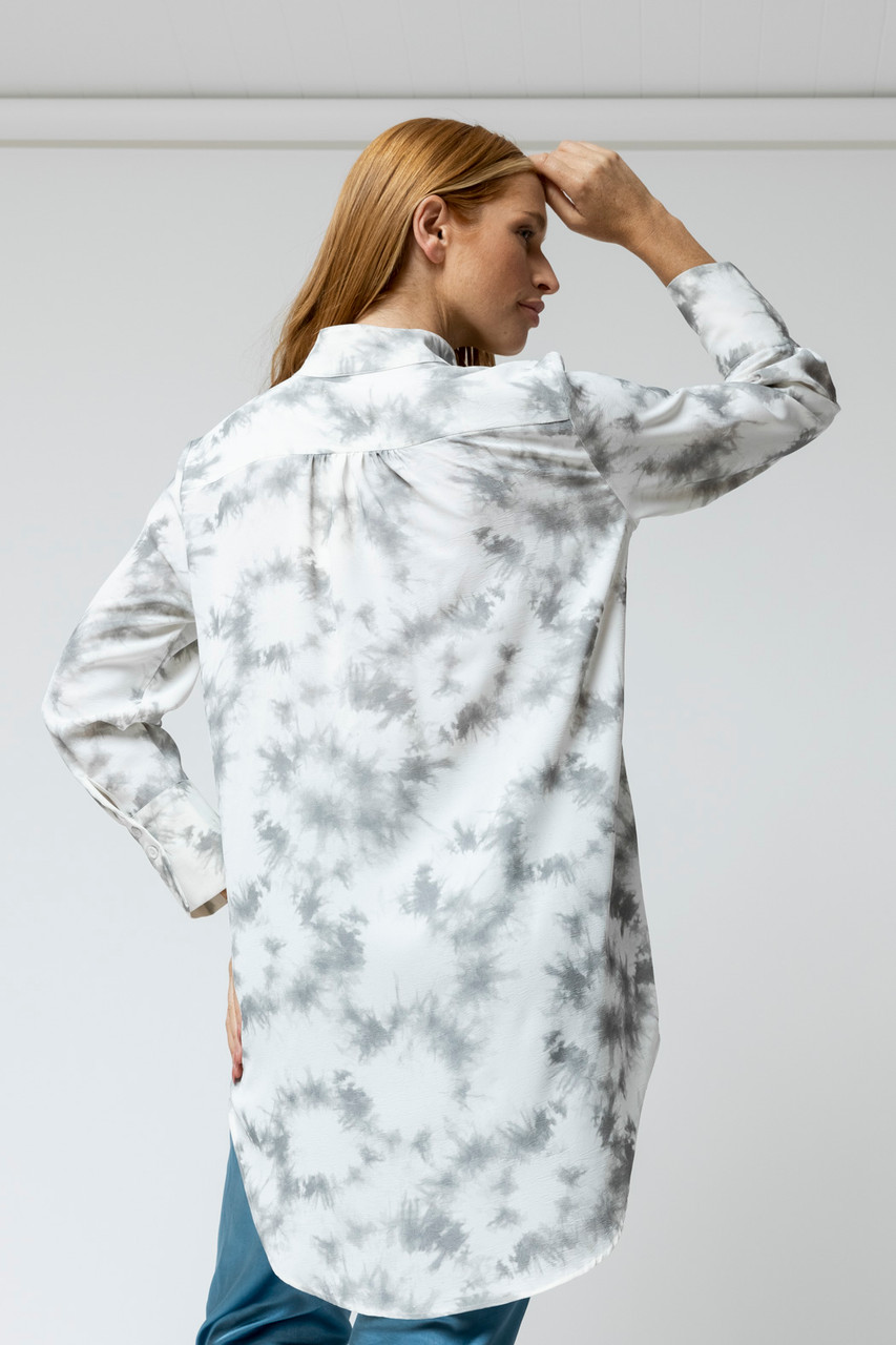 White Tie Dye Tunic Womens Tops Motto Fashions