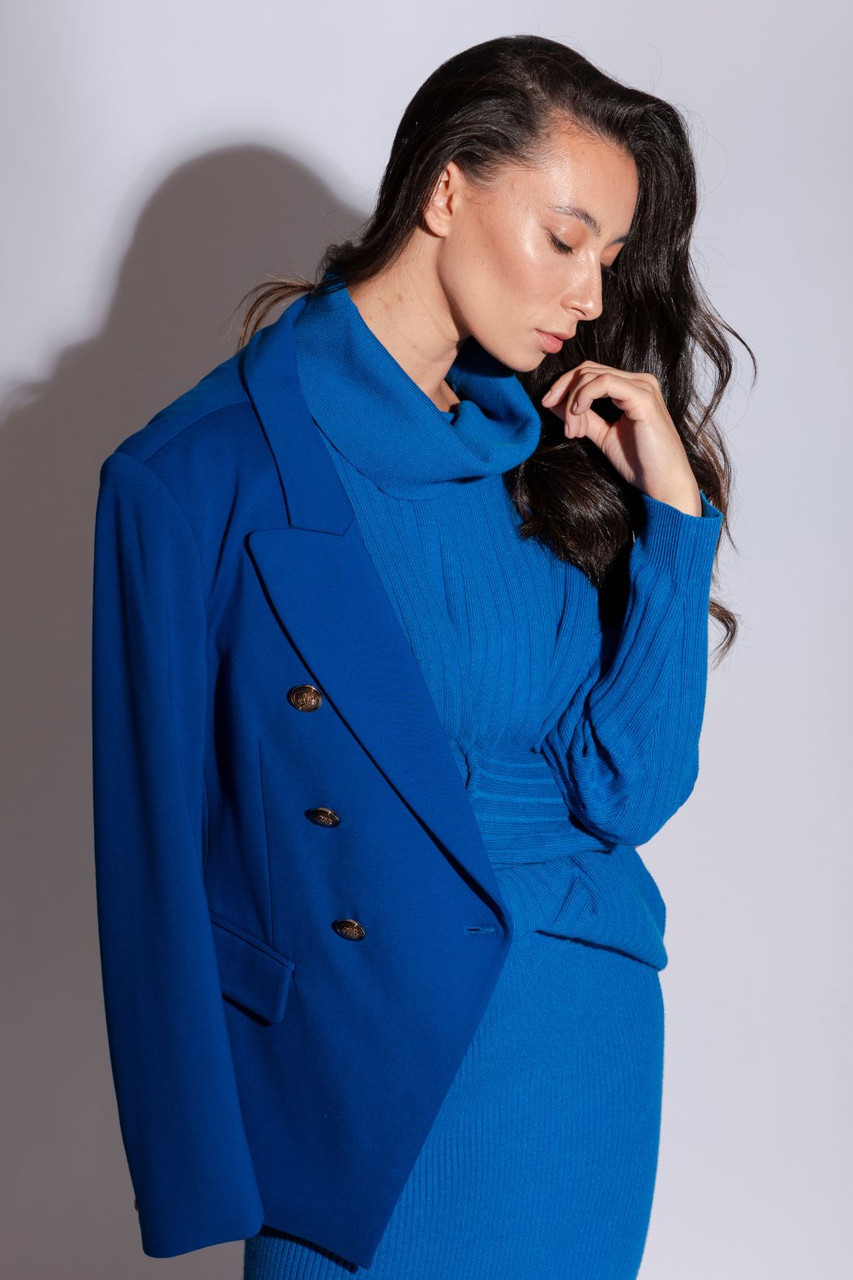 Cobalt Cowl Neck Jumper Womens Jumpers Motto Fashions
