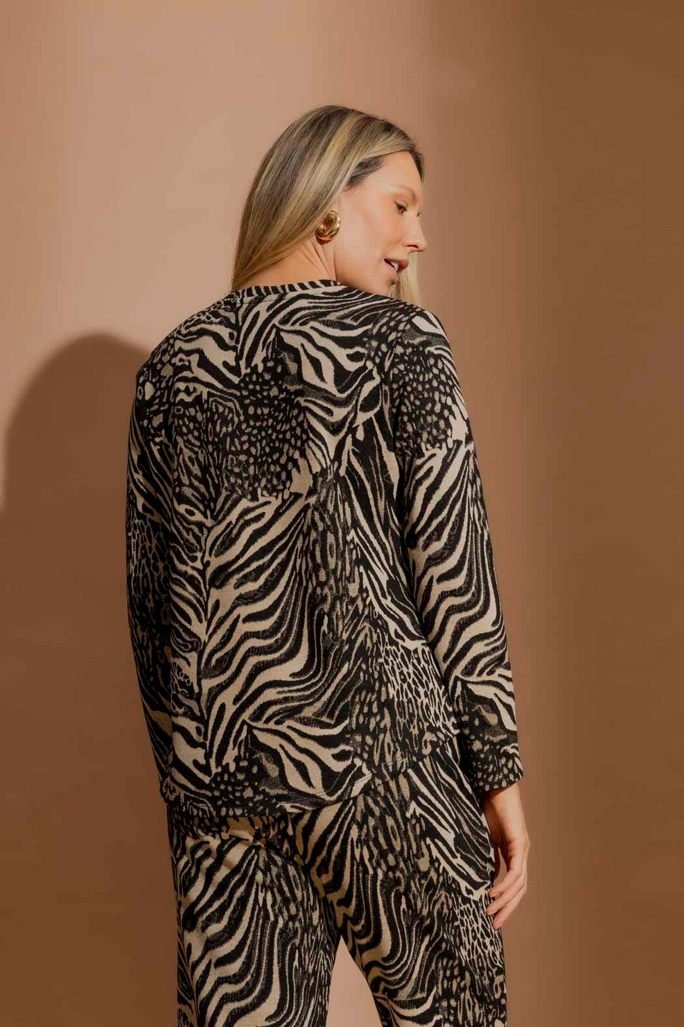 Metallic Animal Knit Top | Women's Top