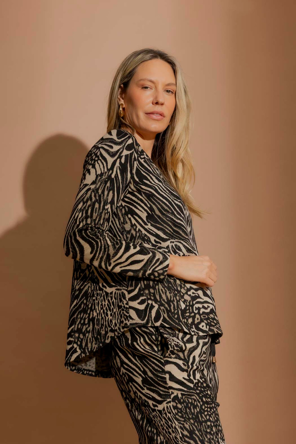 Metallic Animal Knit Top | Women's Top