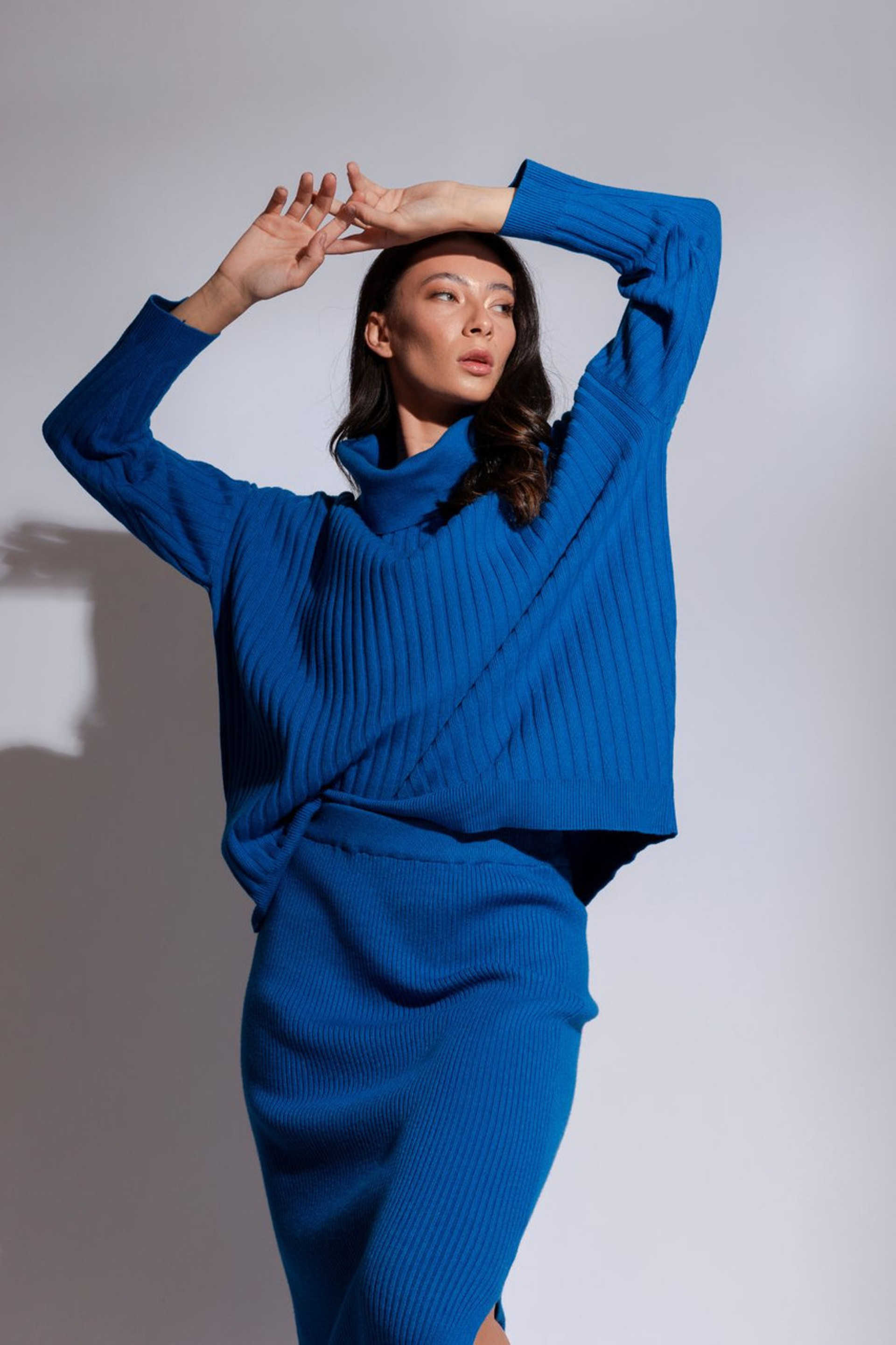 Cobalt Cowl Neck Jumper Womens Jumpers Motto Fashions
