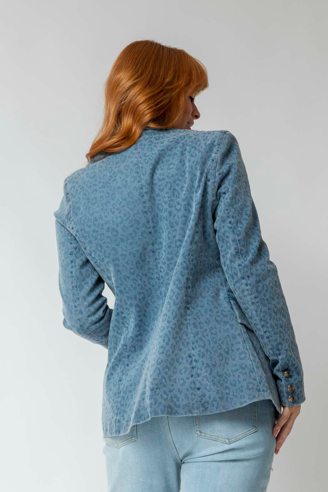 Light Chambray Animal Sisca Blazer - Motto