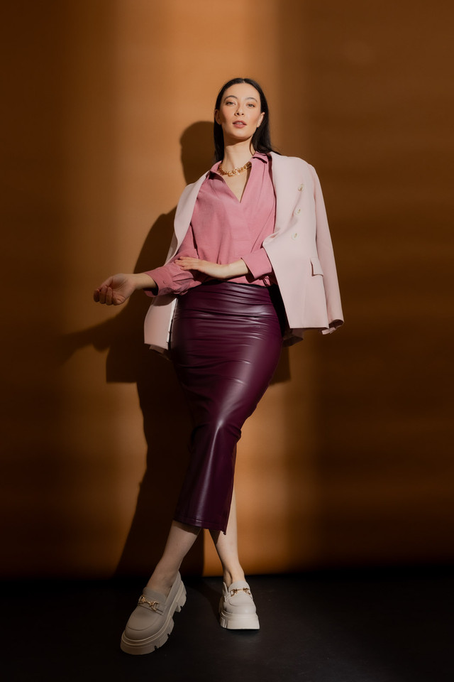 Burgundy Croc Coated Miracle Skirt 2.0 | The Viral Miracle Skirt