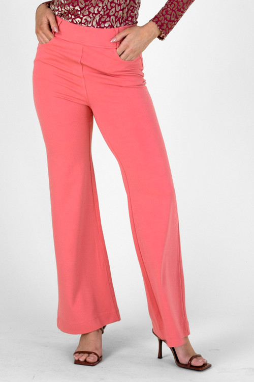 Watermelon Ponte Wide Flare | Womens Pants - Motto Fashions