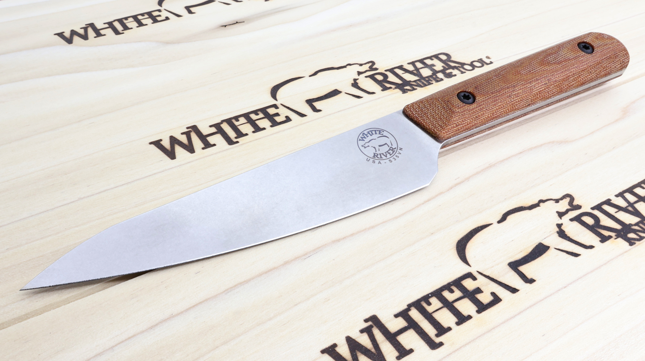Custom Liong Mah Utility Knife - Natural Micarta