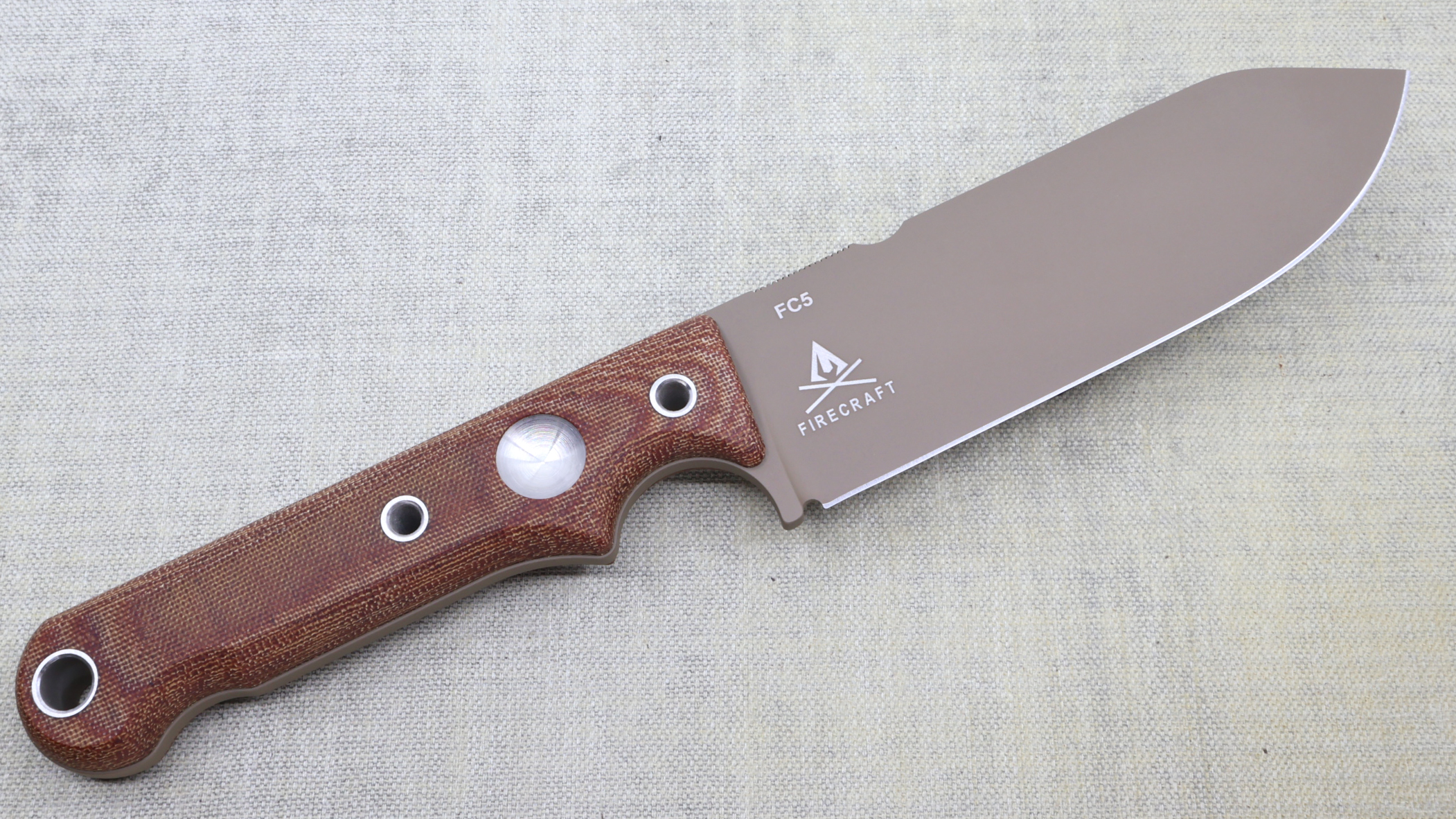 Custom FC5 - FDE Cerakote - Natural Canvas Micarta Handle