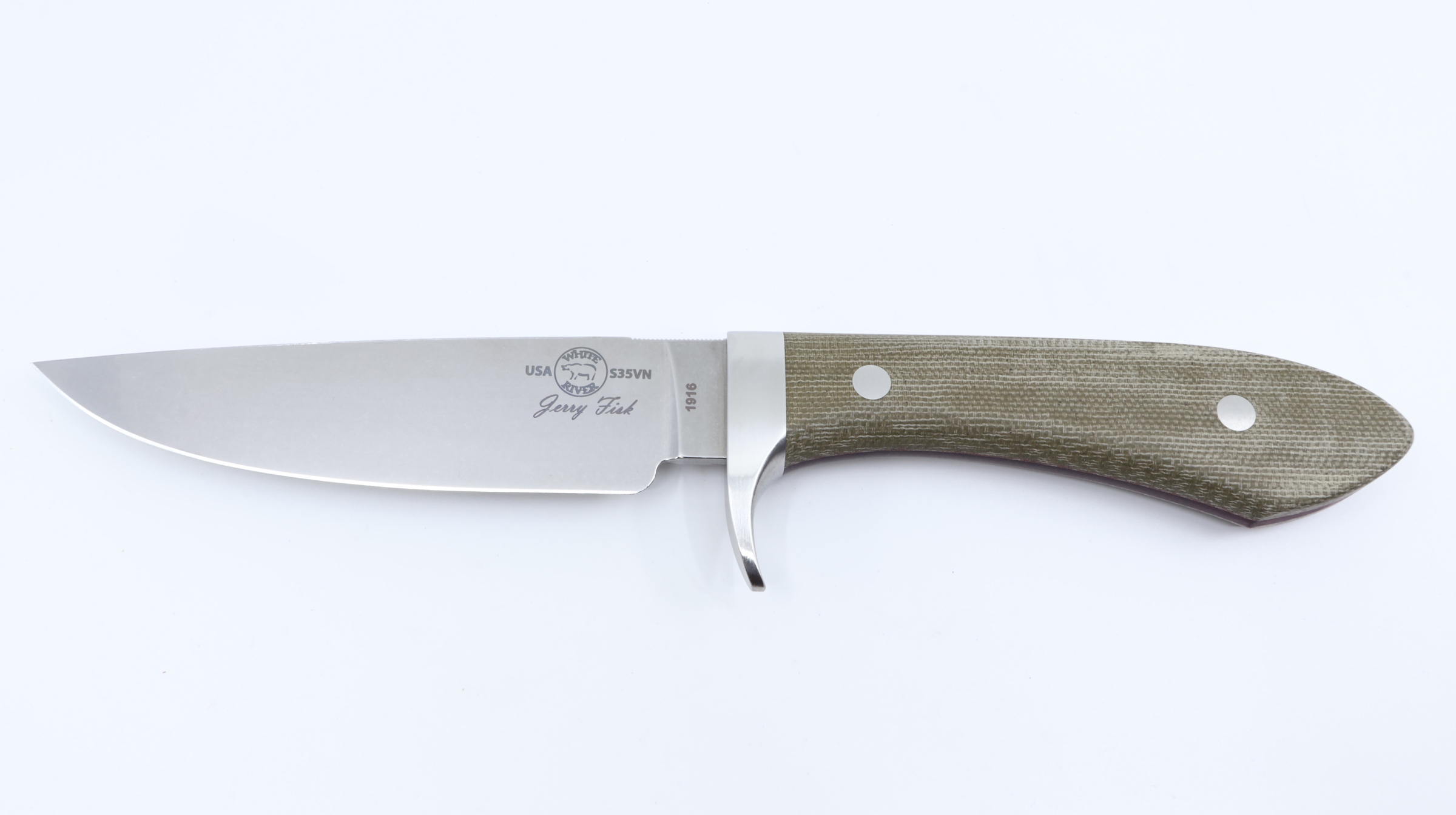 Custom Sendero Classic - Olive Drab Canvas Micarta / Red Liner