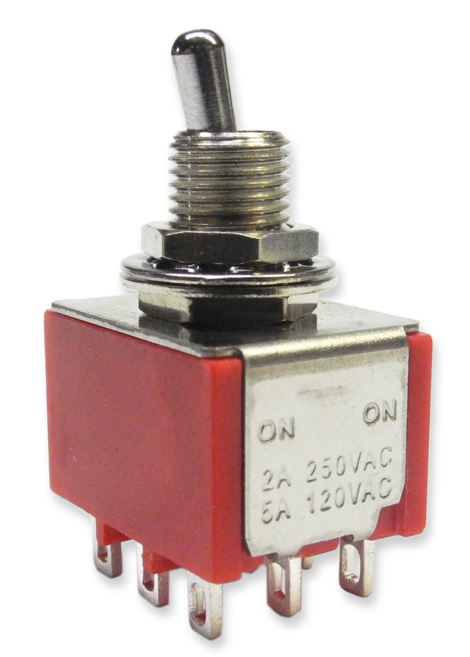 Mini- Toggle 3PDT (ON-ON) Solder Lug Short Lever - synthCube