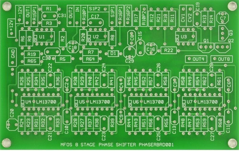 MFOS Phase Shifter 8-Stage PCB - synthCube