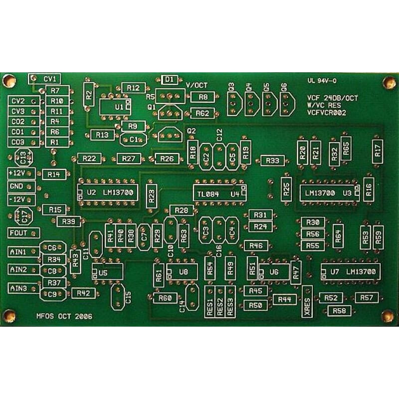 MFOS VCF 4-Pole 24dB/Oct Synth Module PCB - synthCube